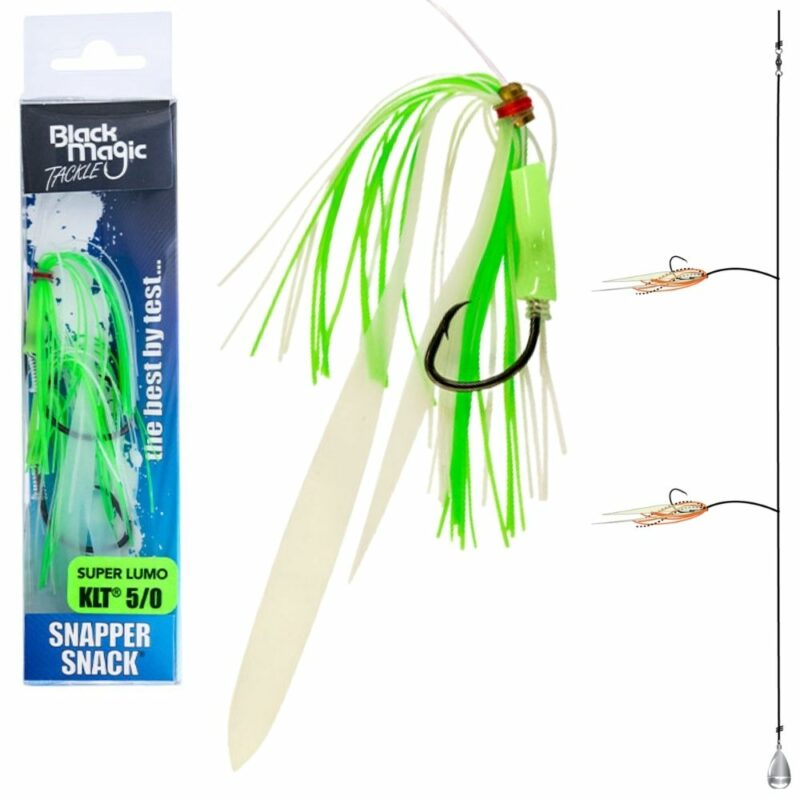 BLACK MAGIC Saltwater Bottom Fishing Rig SNAPPER SNACK Super Lumo 5/0 ...