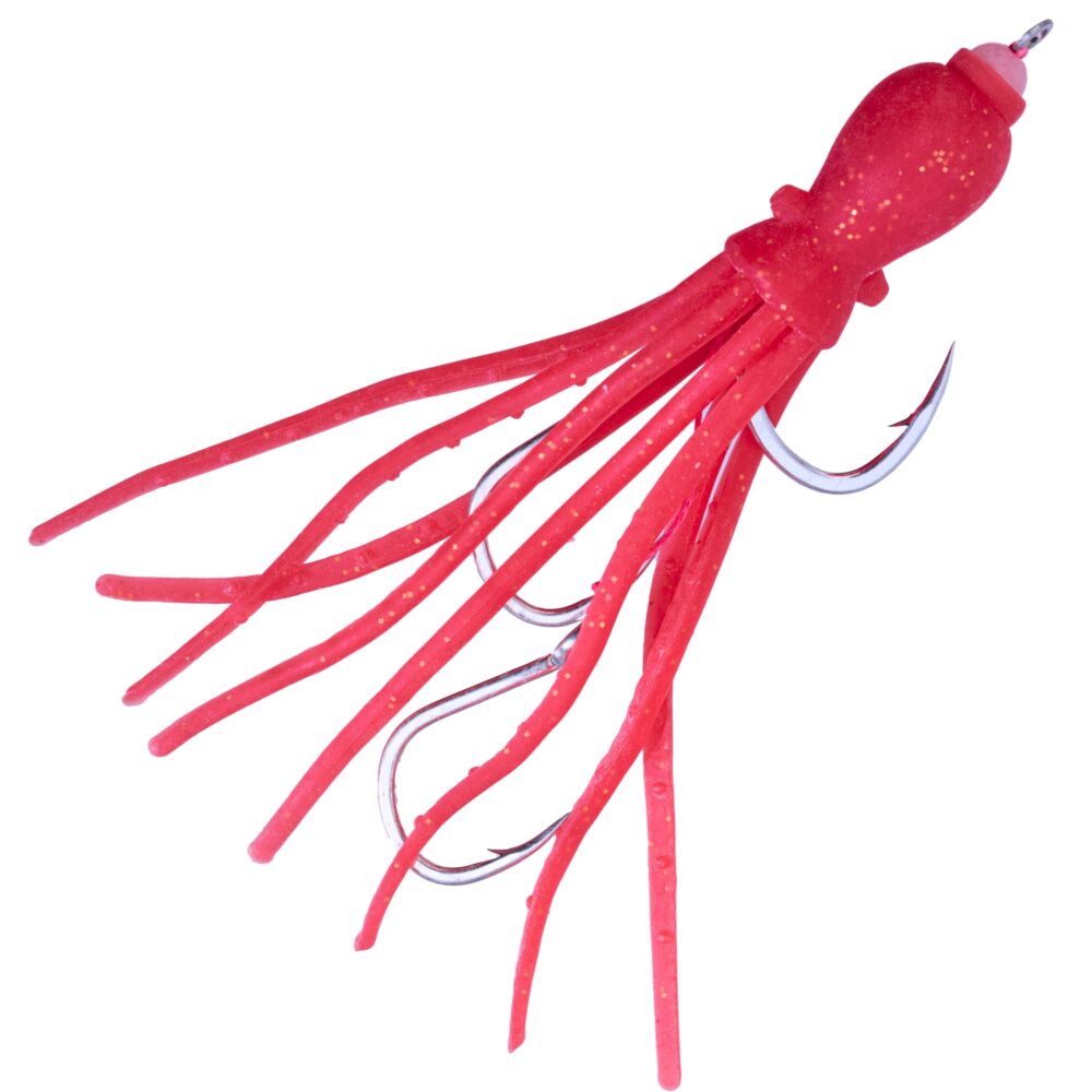 FEAR NO FISH Pre-Tied Scented Skirted Octopus 3-Hook Assist Rig 4.5in ...